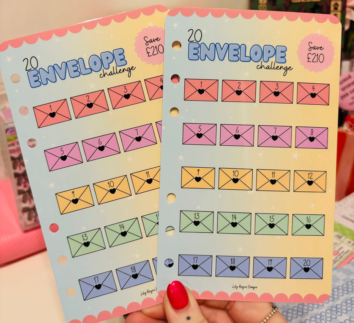 20 Envelope Challenge Dashboard – Lily Rayne Designs